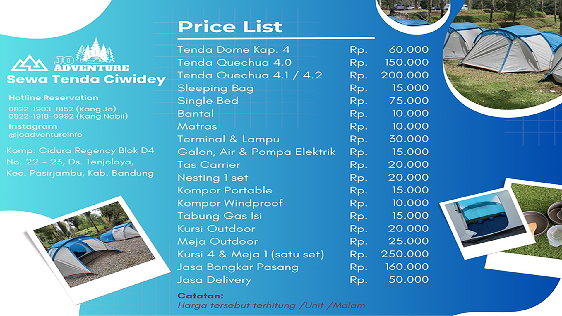 Sewa Tenda Camping di Ciwidey - Ciwidey Outbound